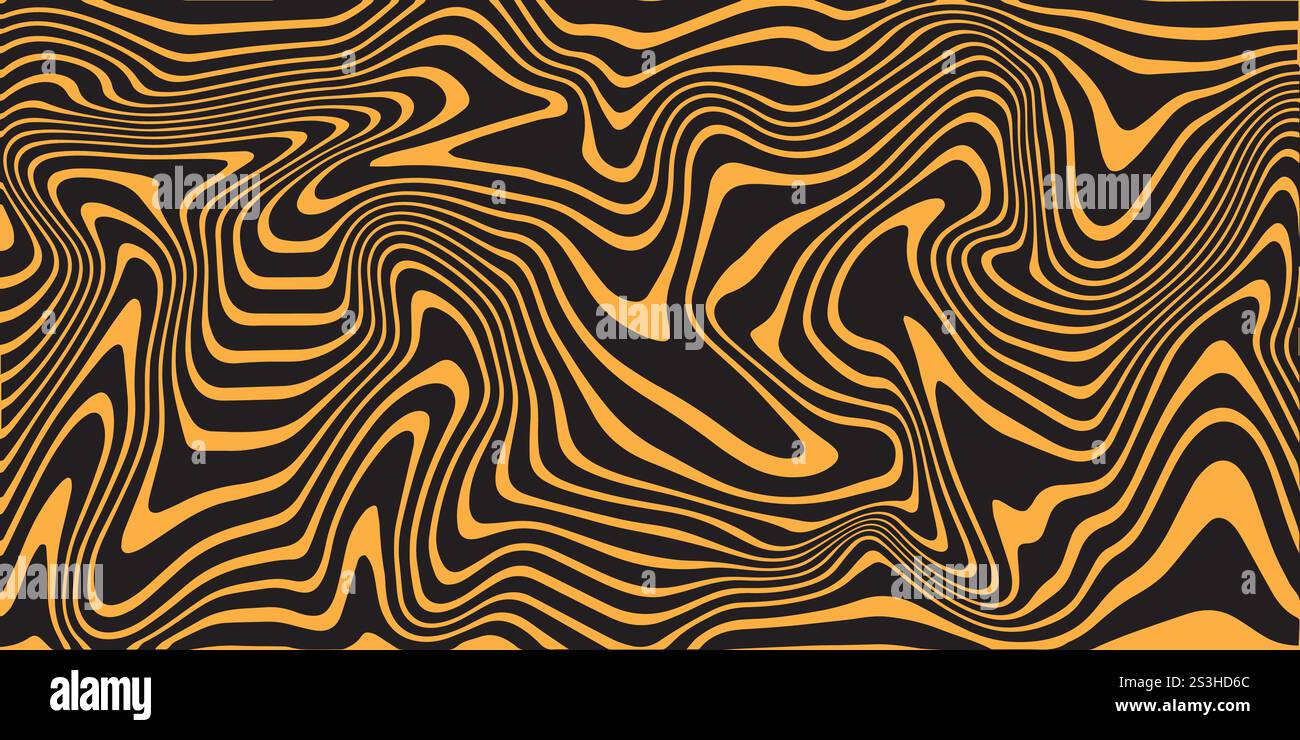 Vector Seamless Pattern with Melted Salted Caramel. Swirl Wavy ...
