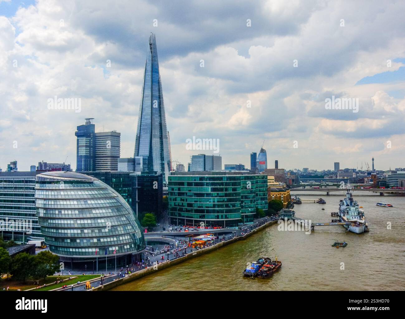 Stunning view of The Shard & City Hall along the River Thames,captured ...