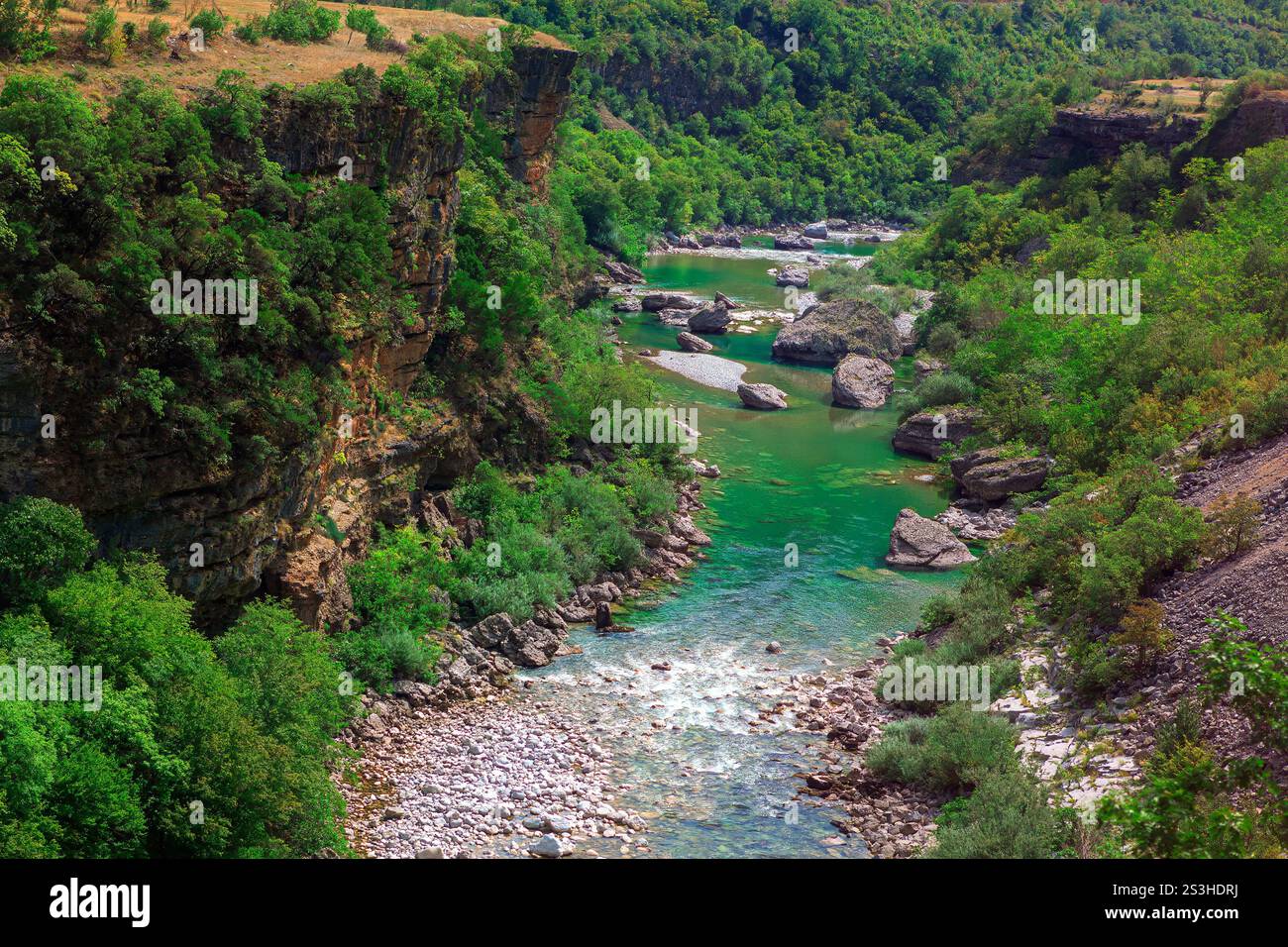 Stunning Moraca River winding through Montenegro's lush, green canyon ...