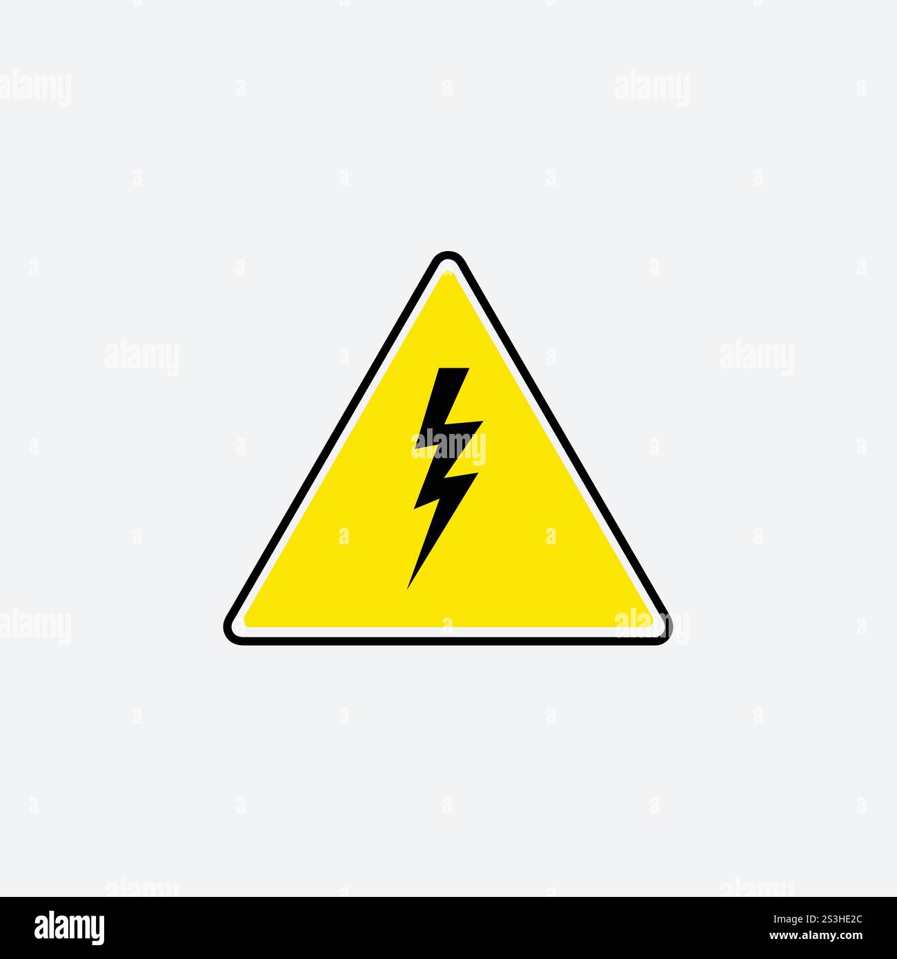 High voltage sign. warning sign, electrical hazard sign. Vector ...