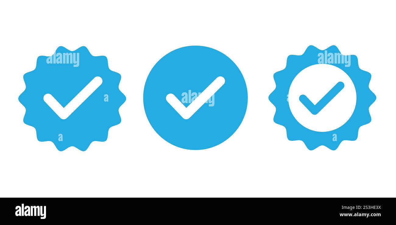 Facebook Instagram verified account badge social media icon vector ...