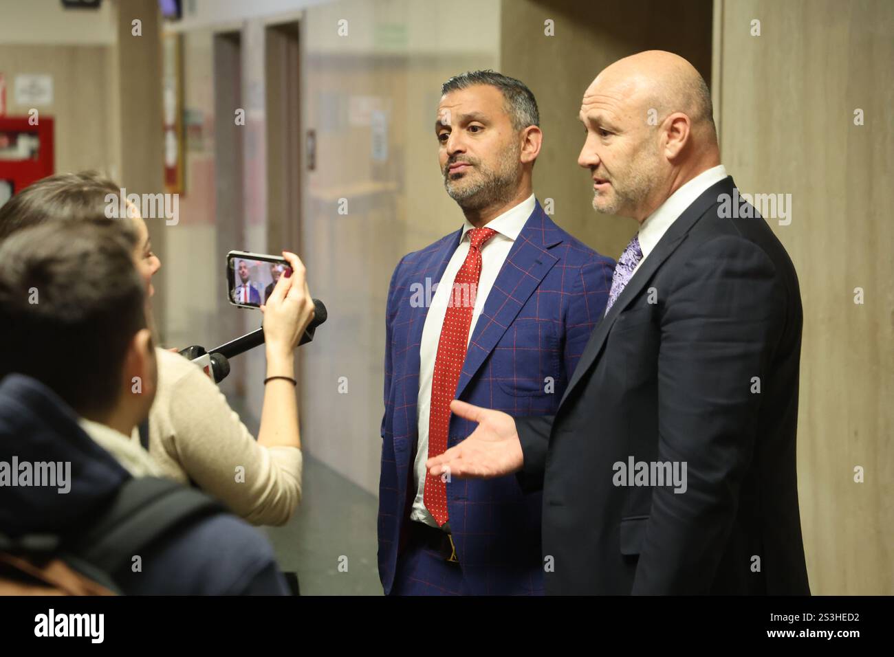 San Francisco, California, USA. 4th Dec, 2024. Nima Momeni defense lawyers Saam Zangeneh, and ...