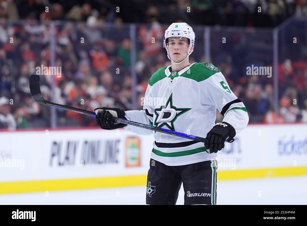 Dallas Stars' Nils Lundkvist plays during an NHL hockey game, Thursday ...
