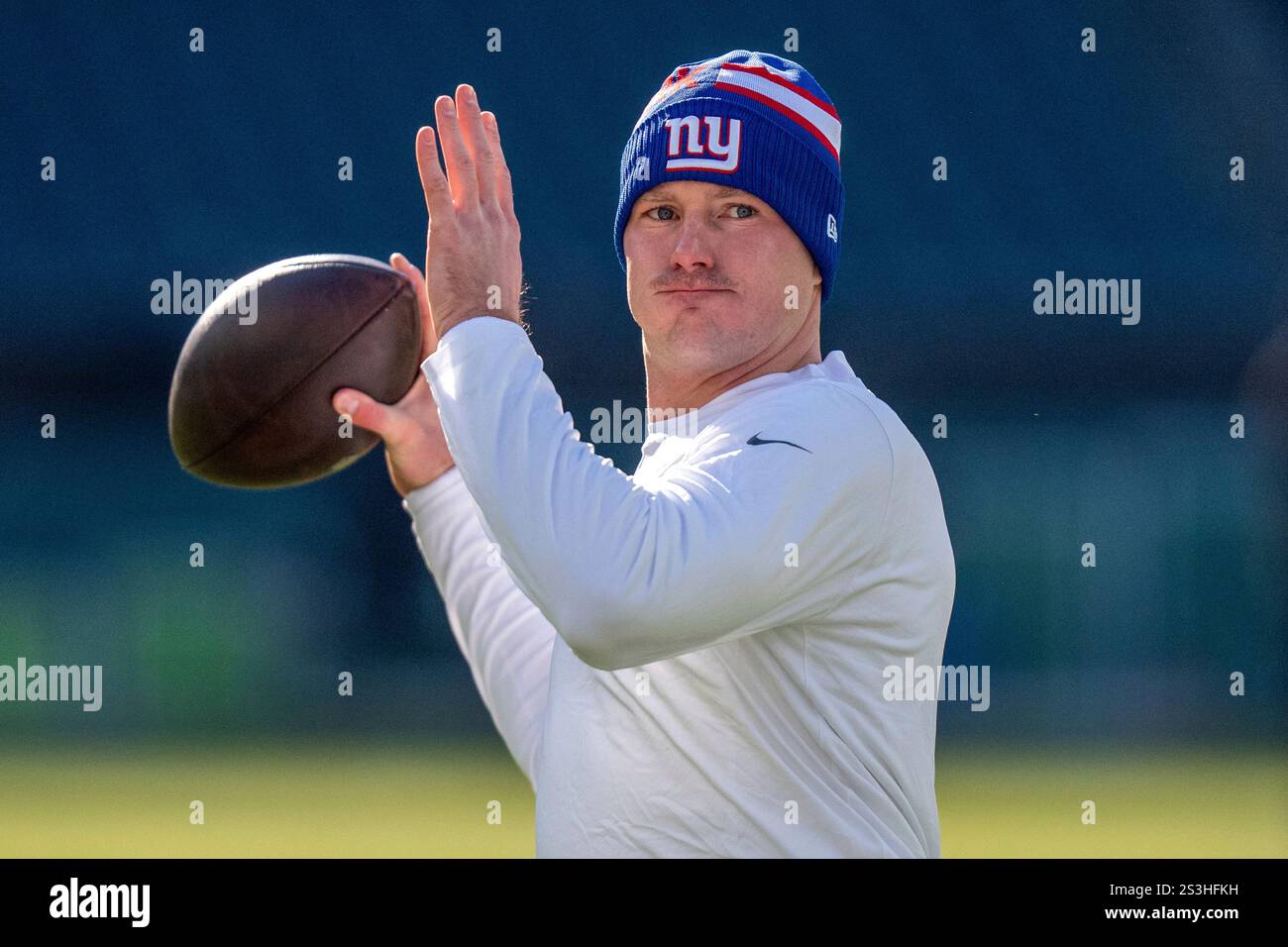 New York Giants quarterback Tim Boyle (12) In action during warm-ups ...