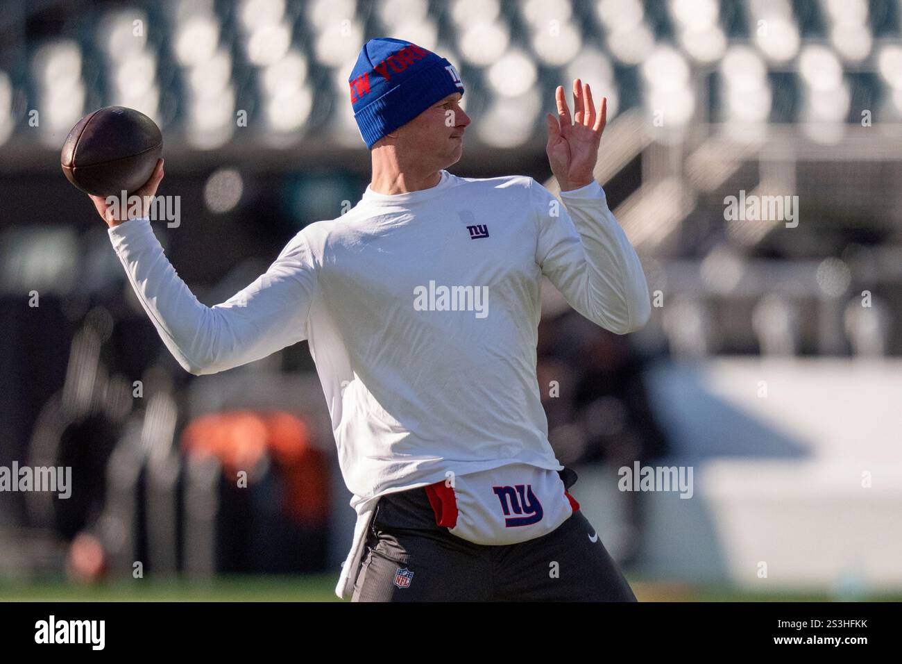 New York Giants quarterback Tim Boyle (12) In action during warm-ups ...