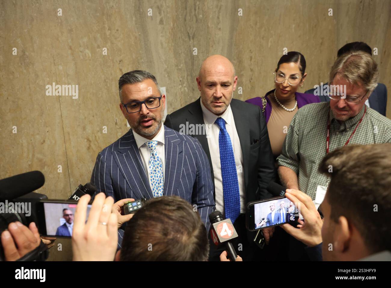 San Francisco, California, USA. 3rd Dec, 2024. Nima Momeni defense lawyers Saam Zangeneh, and ...