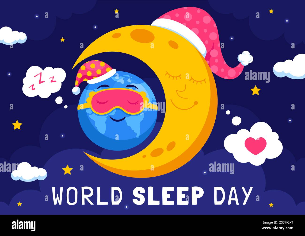 World Sleep Day Vector Illustration on March 14, Featuring People ...