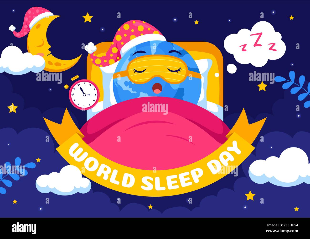 World Sleep Day Vector Illustration on March 14, Featuring People ...