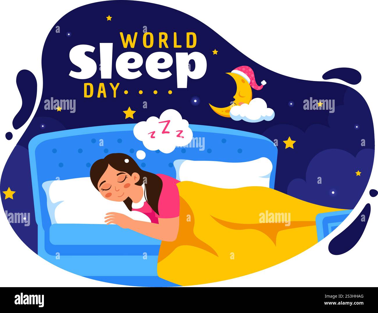 World Sleep Day Vector Illustration on March 14, Featuring People ...