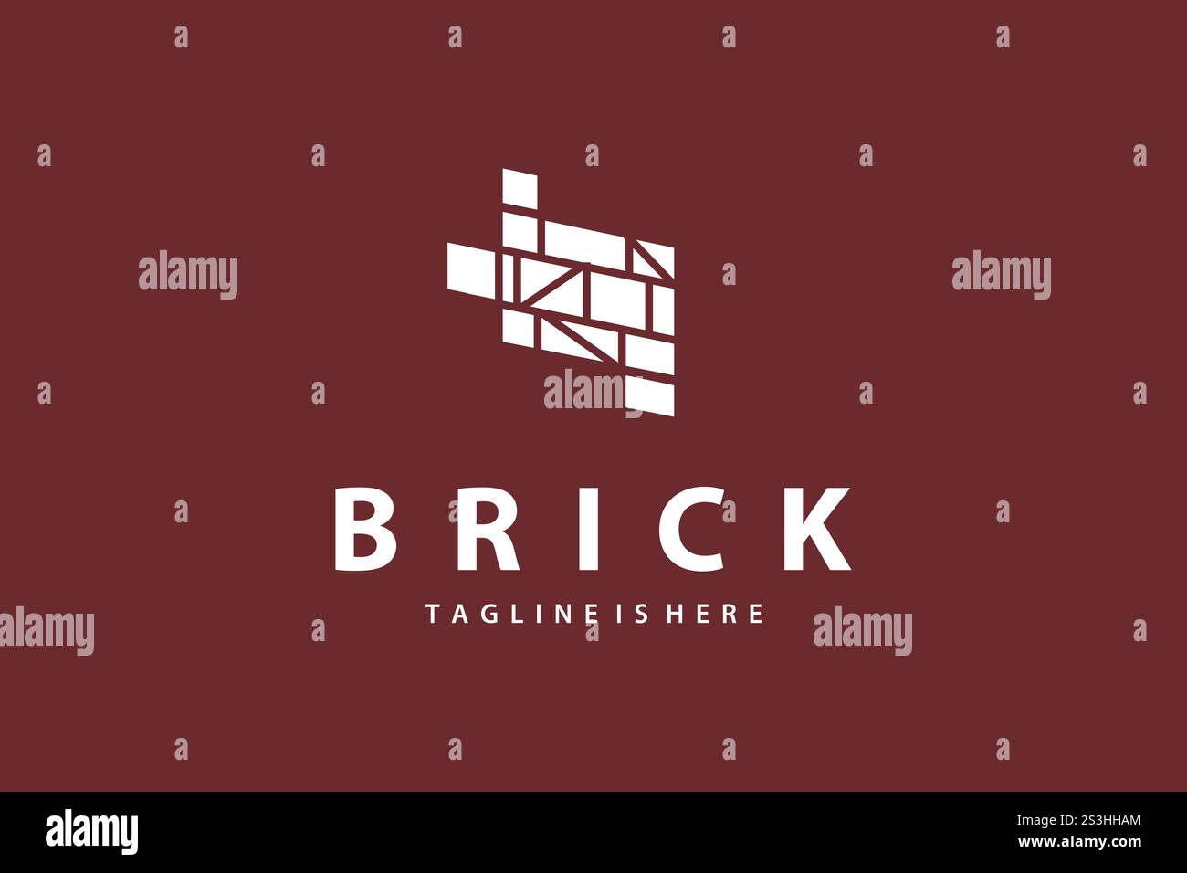 minimalist design concept simple logo brick structure building material ...