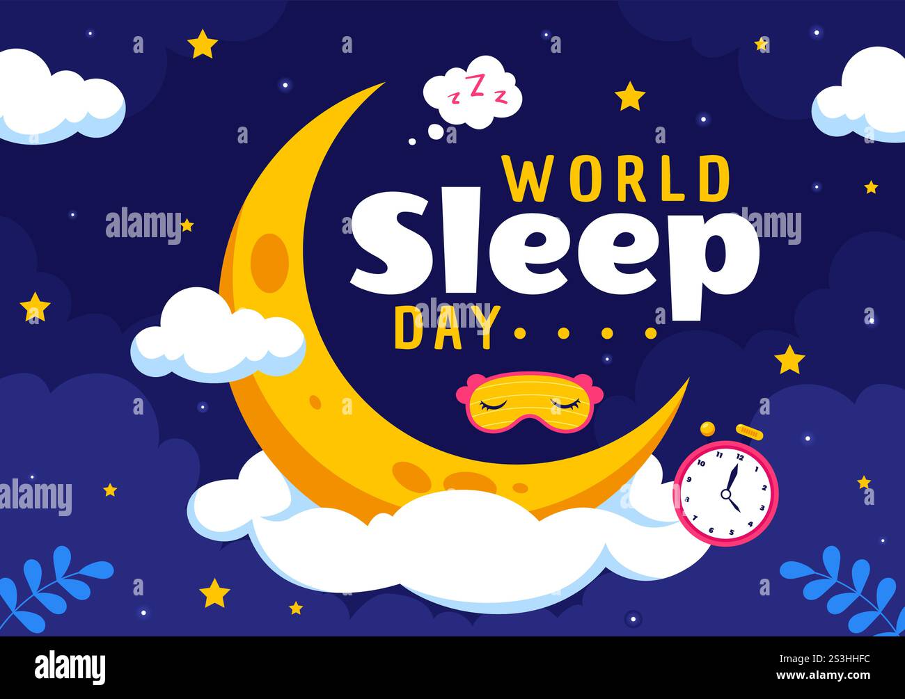 World Sleep Day Vector Illustration on March 14, Featuring People ...