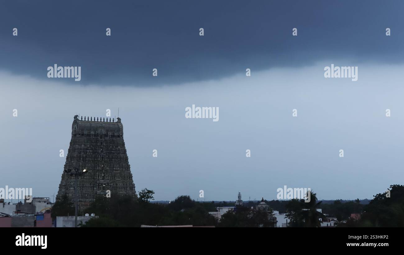 View of Beautiful Shrine of Kasi Vishwanathar Temple, Tenkasi, Tamil ...