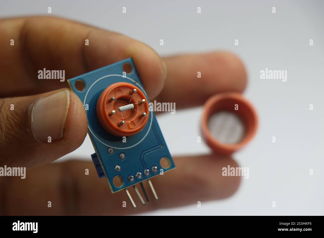 MQ3 alcohol sensor inside part. MQ-3 sensor disassembled for detailed ...