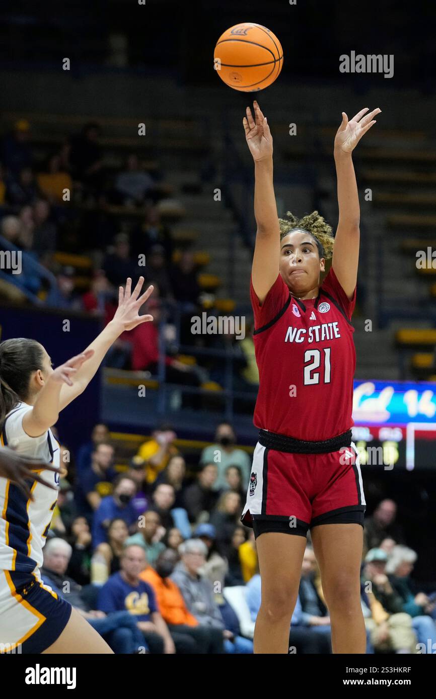 North Carolina State guard Madison Hayes, right, shoots while defended ...