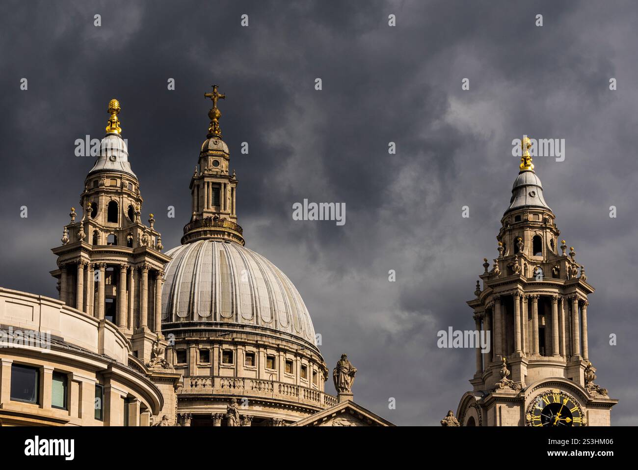Stunning View of Classical Cathedral Domes Against Dramatic Cloudy Sky ...
