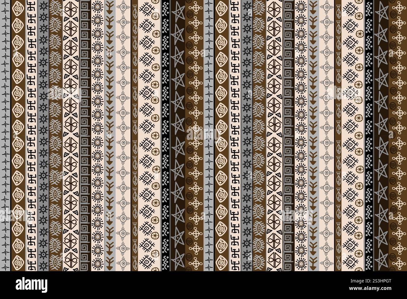 Vertical ethnic background with motifs and traditional symbols seamless ...