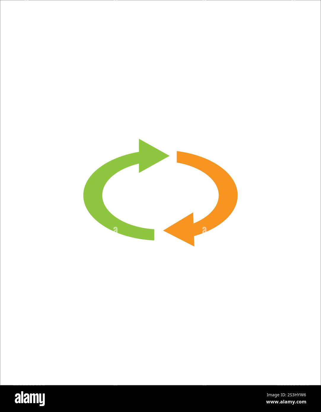 two arrow circle logo, sync recycle, sign infinite with arrows, vector ...