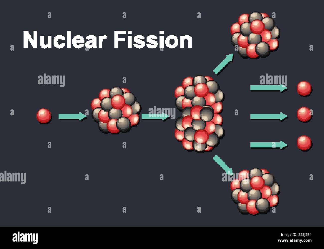 Depicts atomic nucleus splitting into smaller parts Stock Vector Image ...