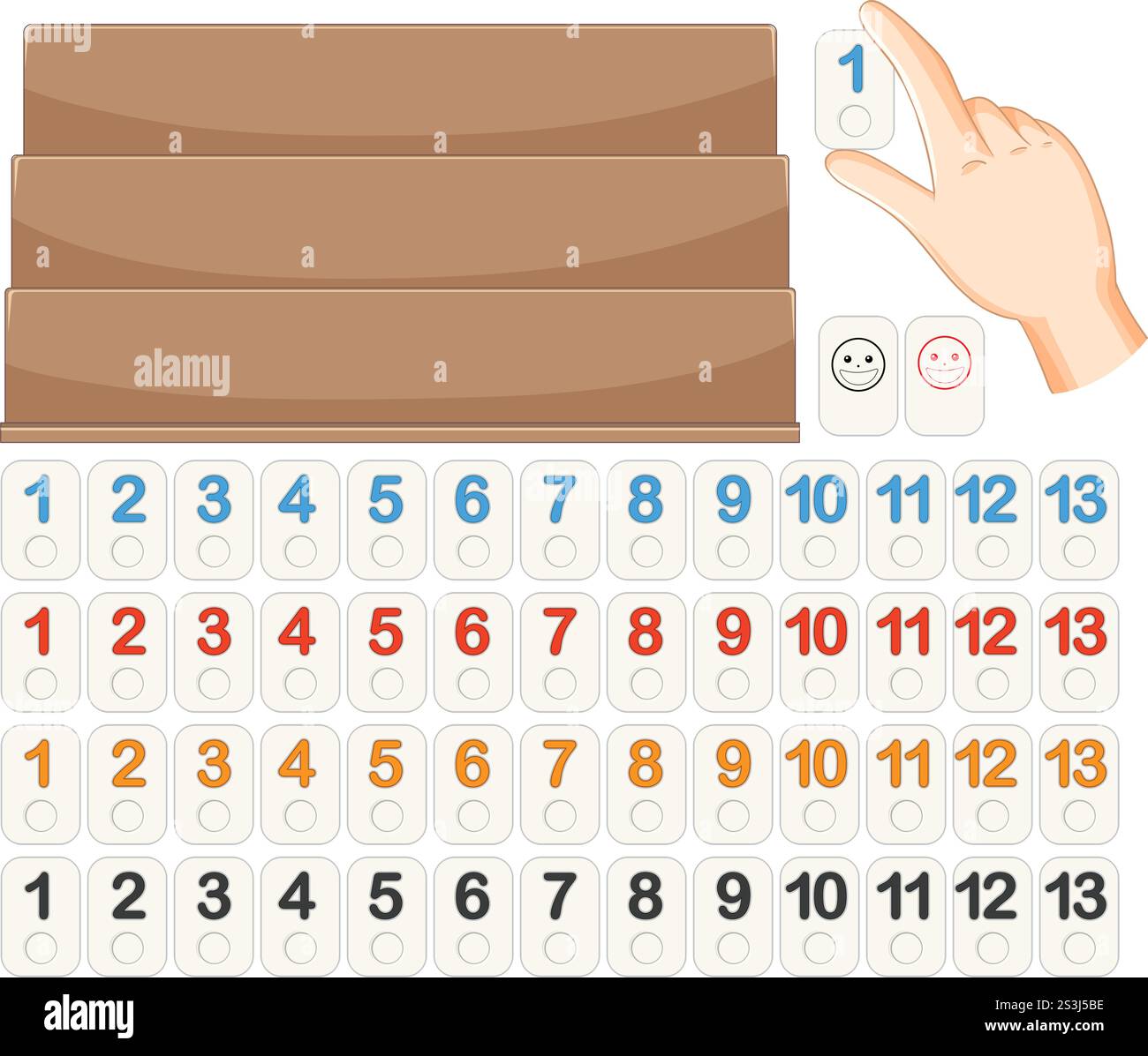 Illustration of numbered tiles for educational games Stock Vector Image ...