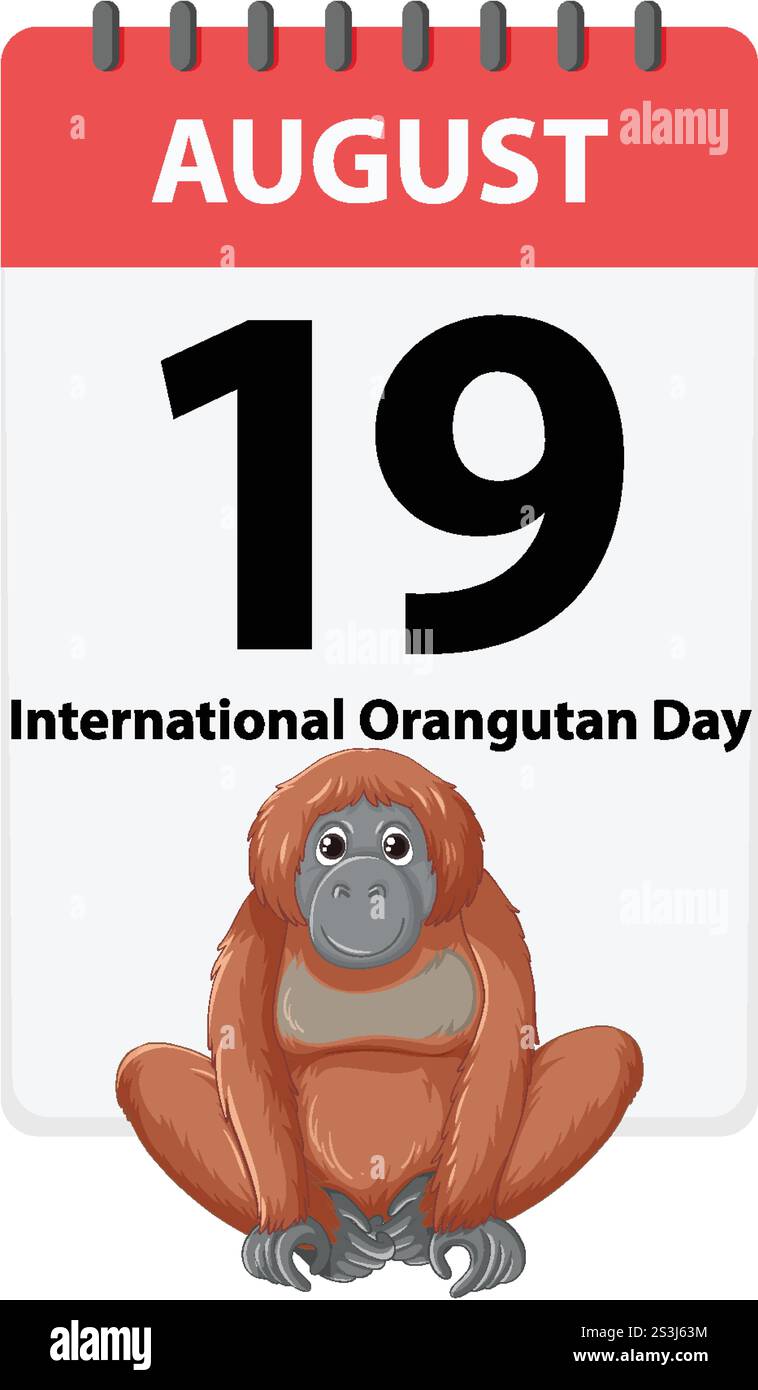 August 19th marked for orangutan awareness Stock Vector Image & Art - Alamy