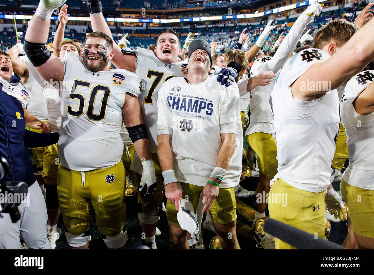 January 09, 2025: Notre Dame offensive lineman Rocco Spindler (50) and ...