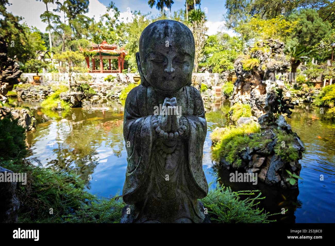 Stone Buddha statue in Perak Cave temple in Ipoh Malaysia Stock Photo ...