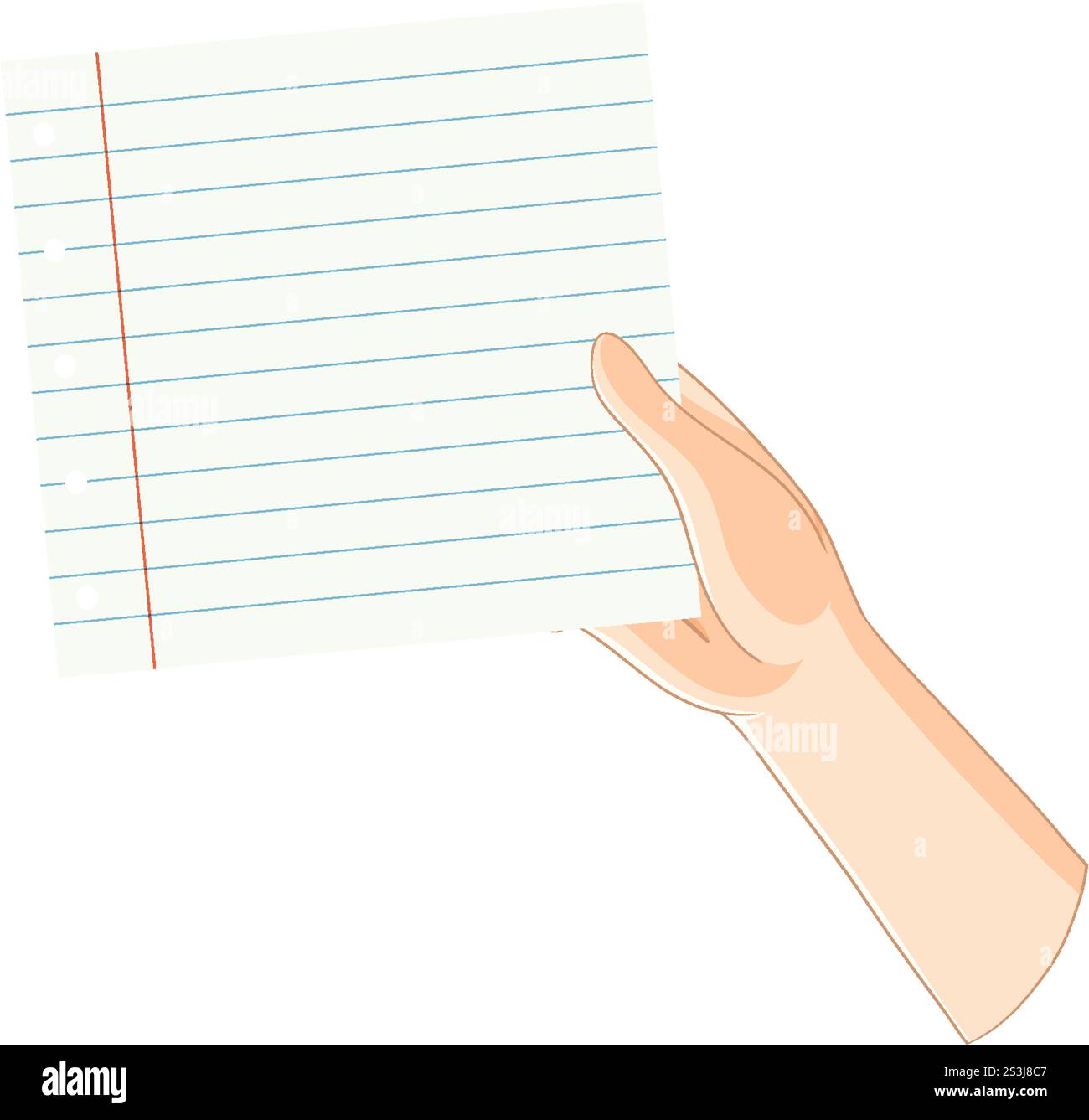 Illustration of a hand holding lined paper Stock Vector Image & Art - Alamy