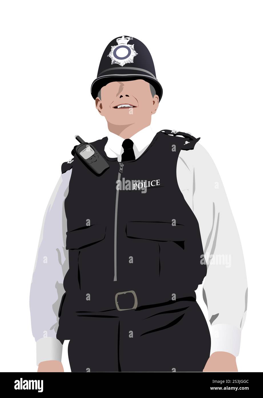 London Policeman. Vector 3d illustration. Hand drawn illustration Stock ...