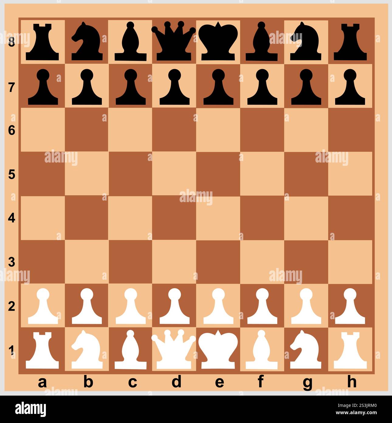 Chess board and chess pieces. 3d vector color illustration. Hand drawn ...