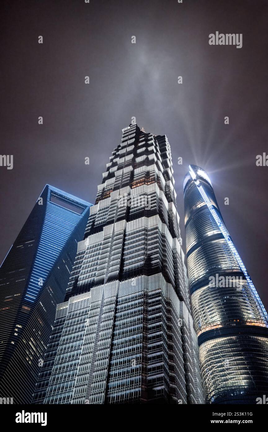 Three Shanghai Center Towers Stock Photo - Alamy