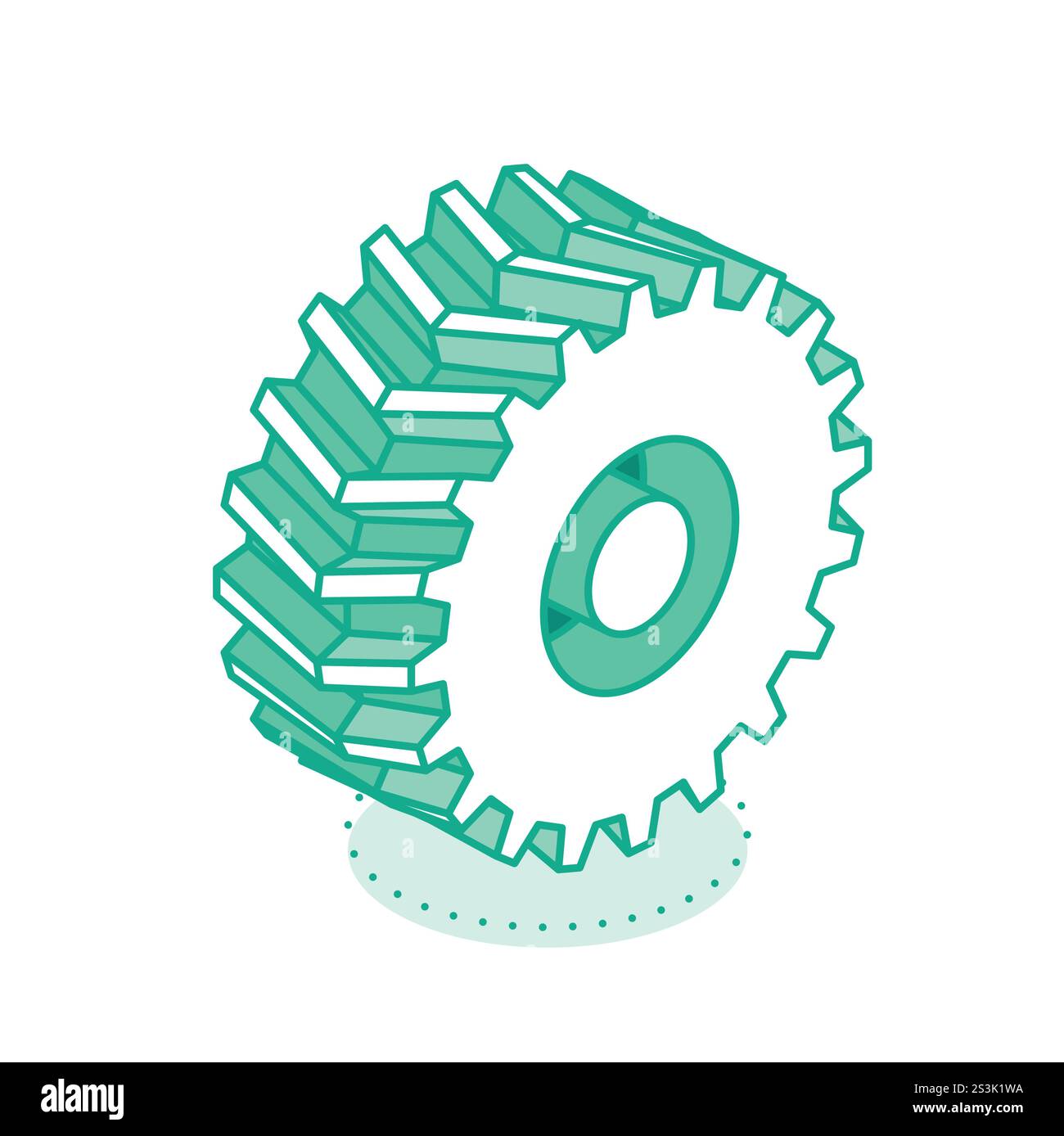 Isometric tractor wheel. Vector illustration. Icon isolated on white ...