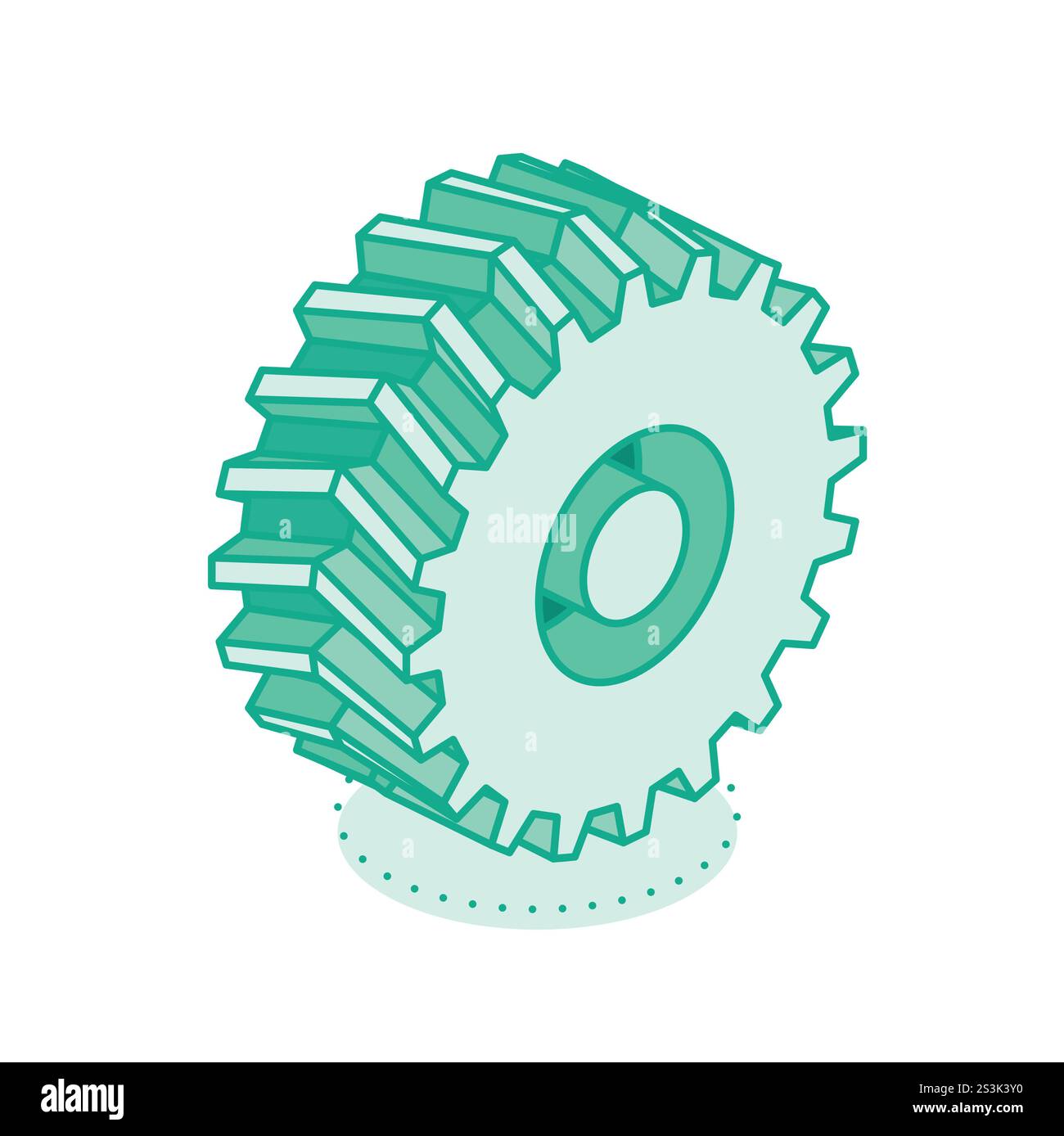 Isometric tractor wheel. Vector illustration. Icon isolated on white ...
