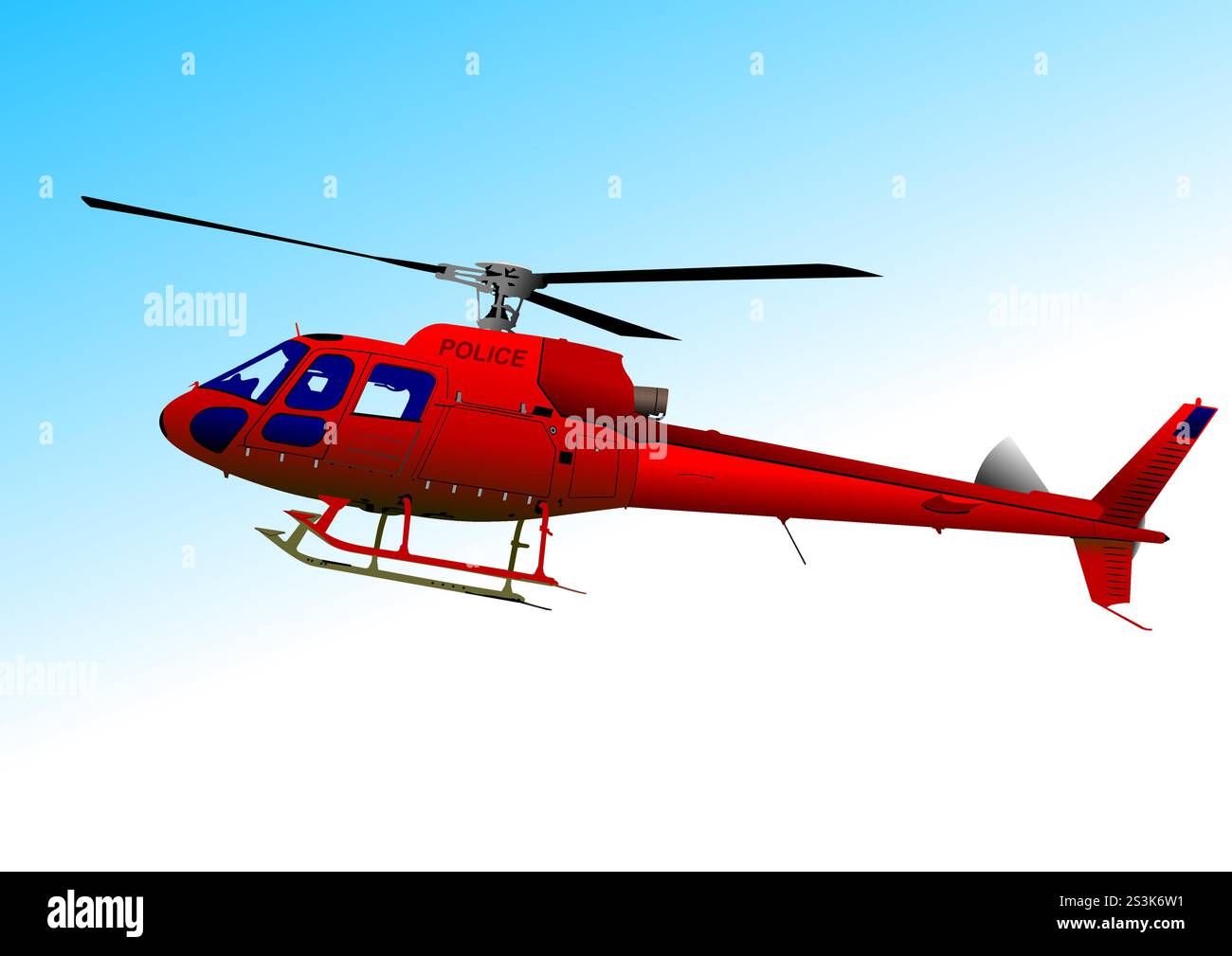 Police Helicopter. Vector 3d hand drawn illustration Stock Vector Image ...