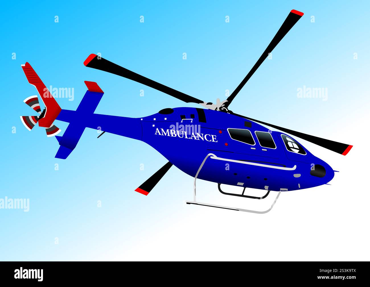 Ambulance Helicopter. Vector 3d hand drawn illustration Stock Vector ...