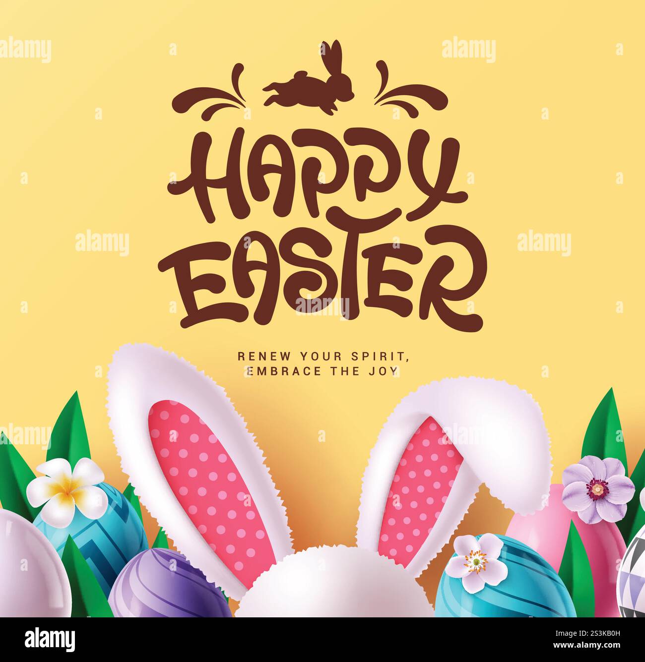 Happy easter greeting clipart poster design. Happy easter typography ...