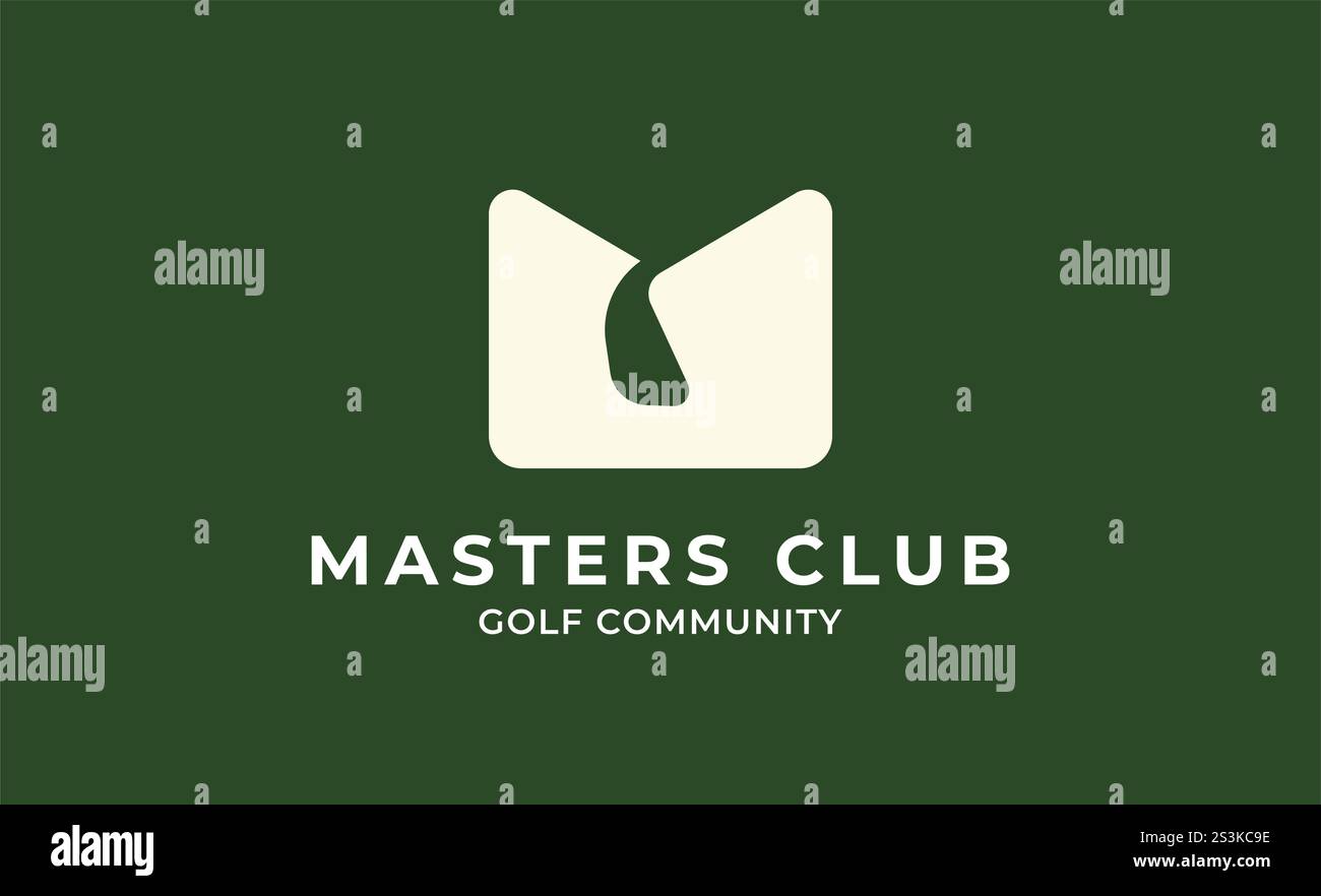 Monogram logo design initial M and Golf. Golf ball, golf stick and ...