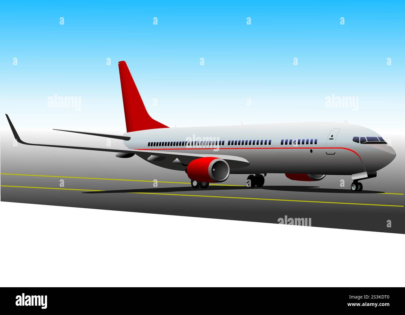 Airplane silhouettes. Take off. Vector Color 3d hand drawn illustration ...