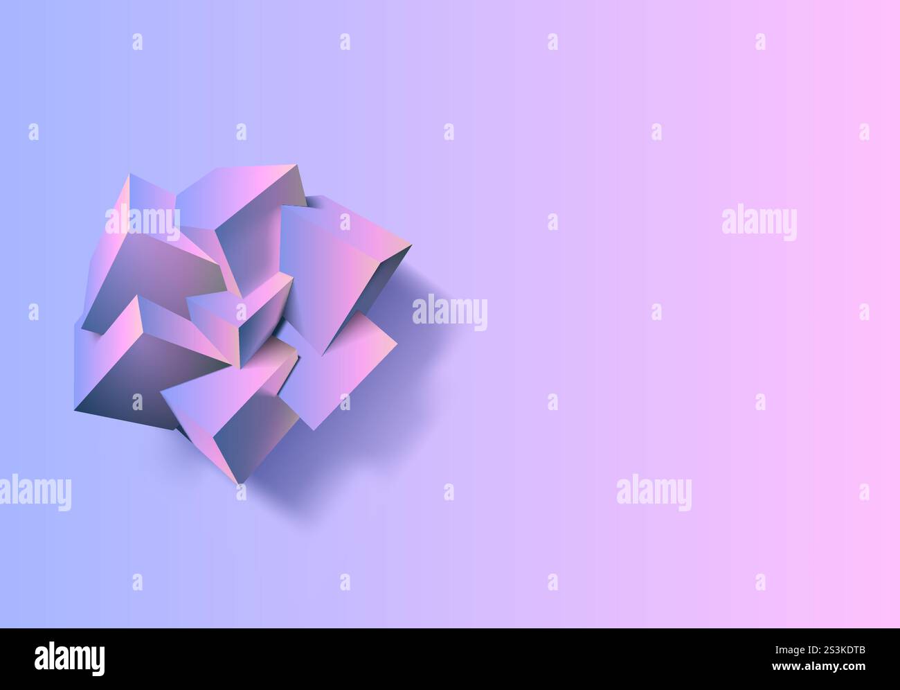 Abstract 3D background with mix of cubes. Geometric shapes intersecting ...