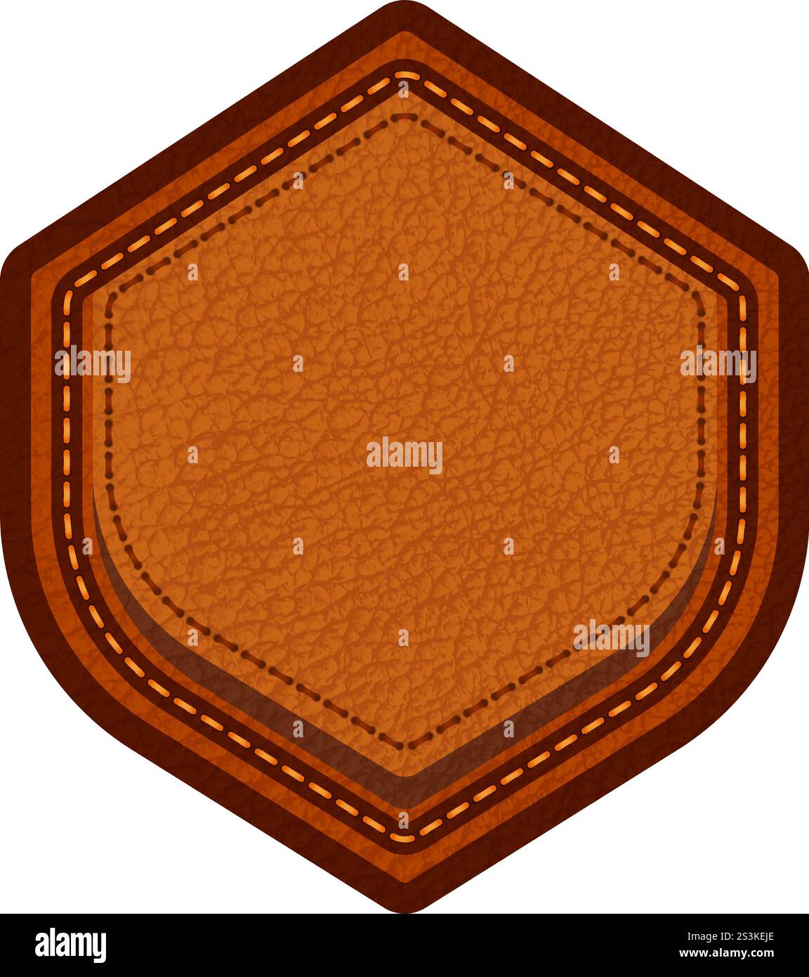 Leather label with grungy texture and seam. Brown lag element or sign ...