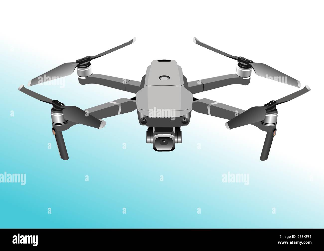 Military drone in flight. 3d color vector hand drawn illustration Stock ...