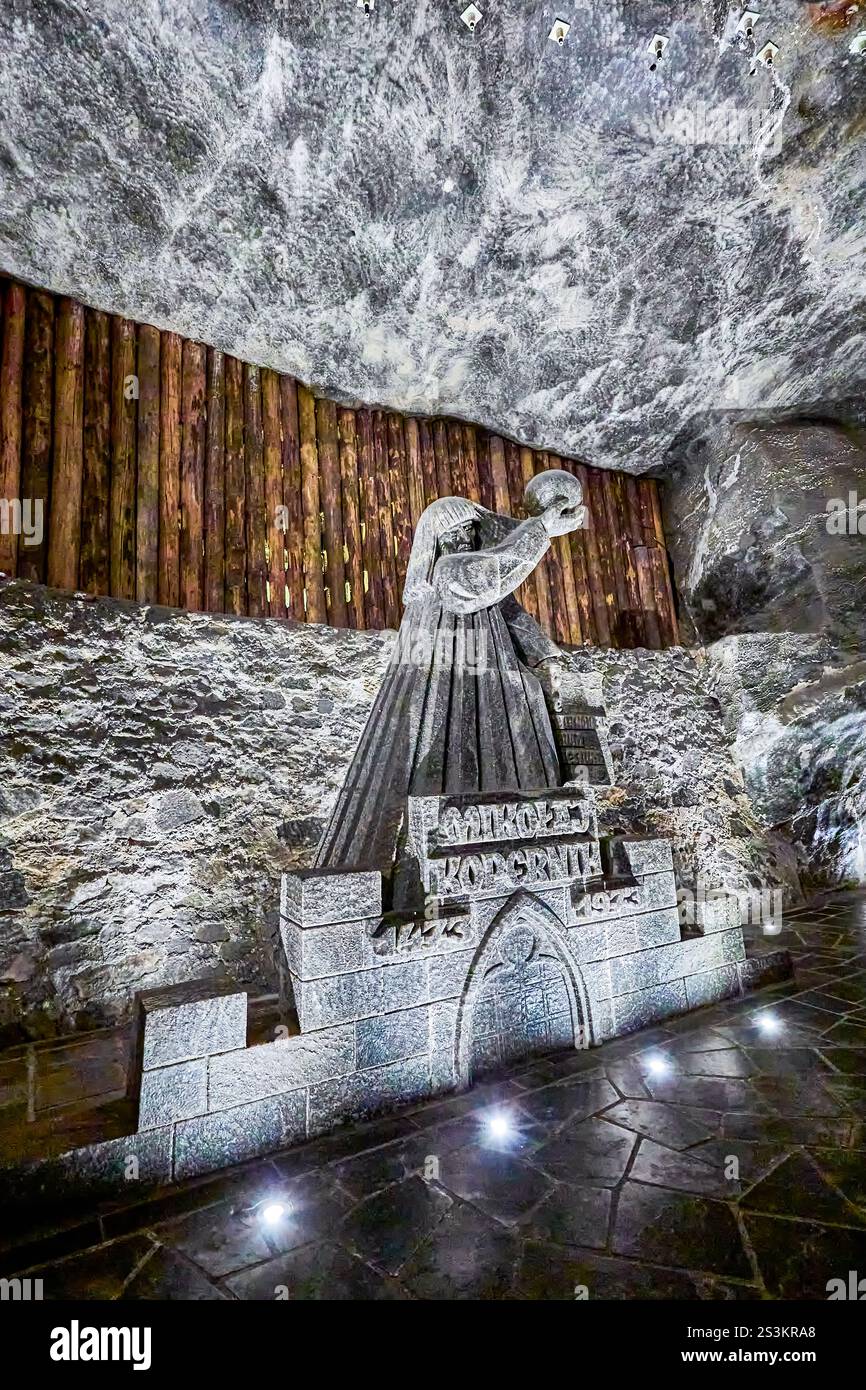 Salt statue of Nicolaus Copernicus deep inside underground in the ...