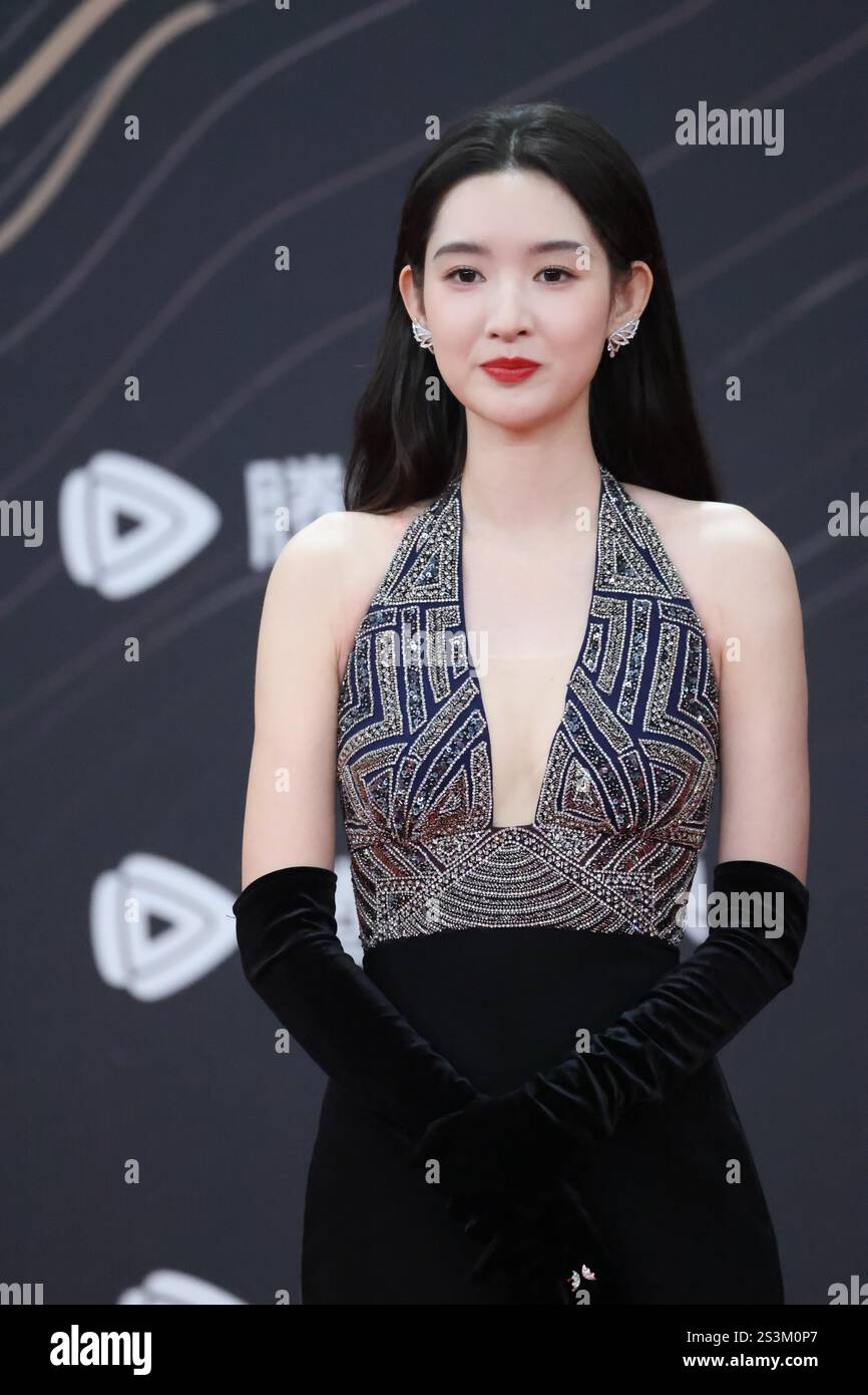 Chinese actress Wang Yuwen attends an activity in Macao, China, 4 ...