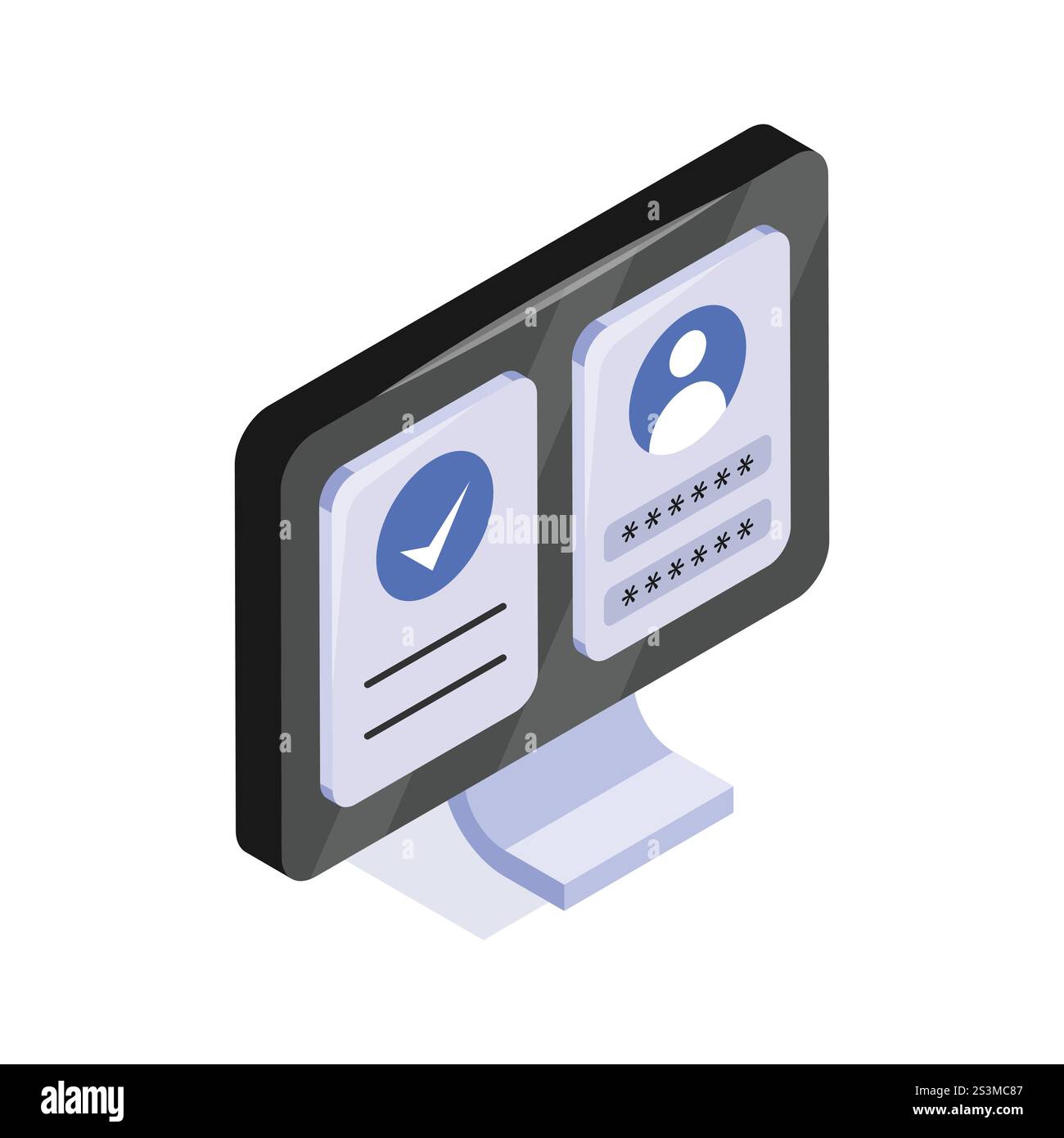 Screen Displaying Identity Verification For Secure Access To Systems Stock Vector Image And Art
