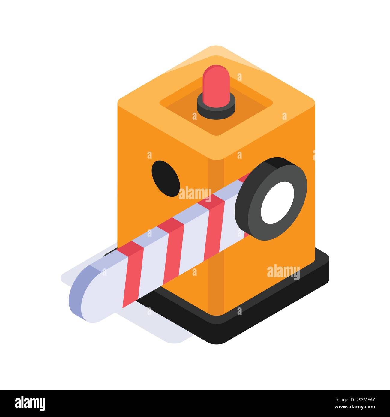 Automated gate security with barriers and access control feature Stock ...