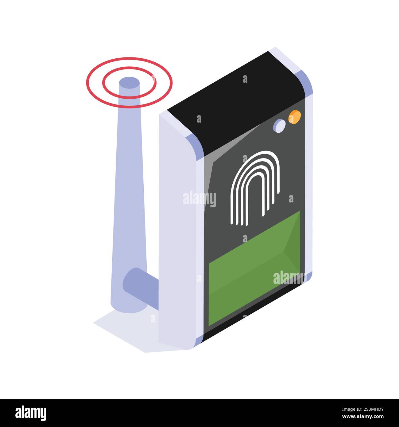 Biometric scanning device isometric vector in editable style Stock ...