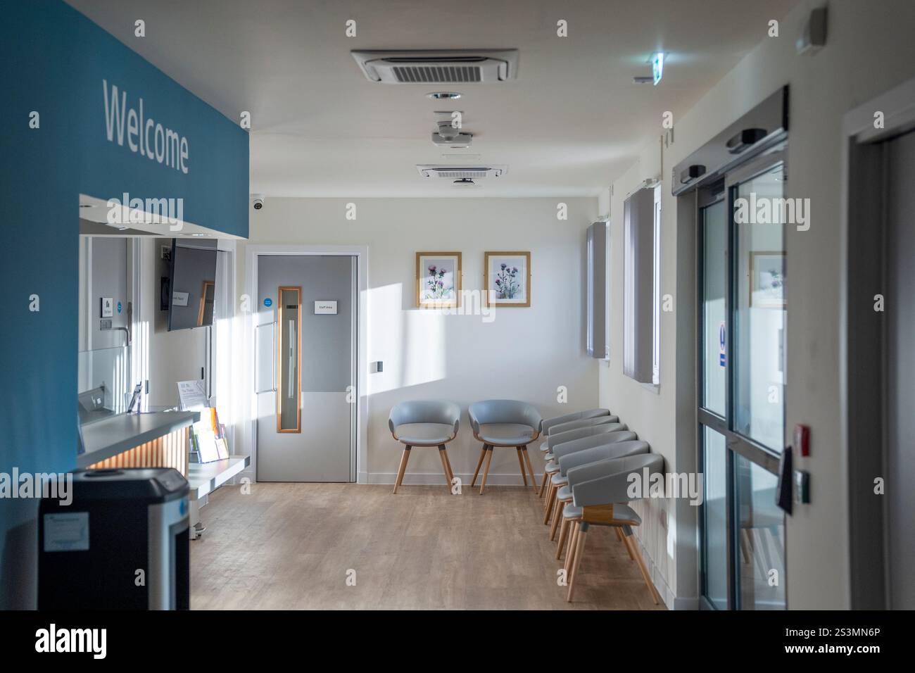 The waiting room and reception area at The Thistle drugs consumption ...