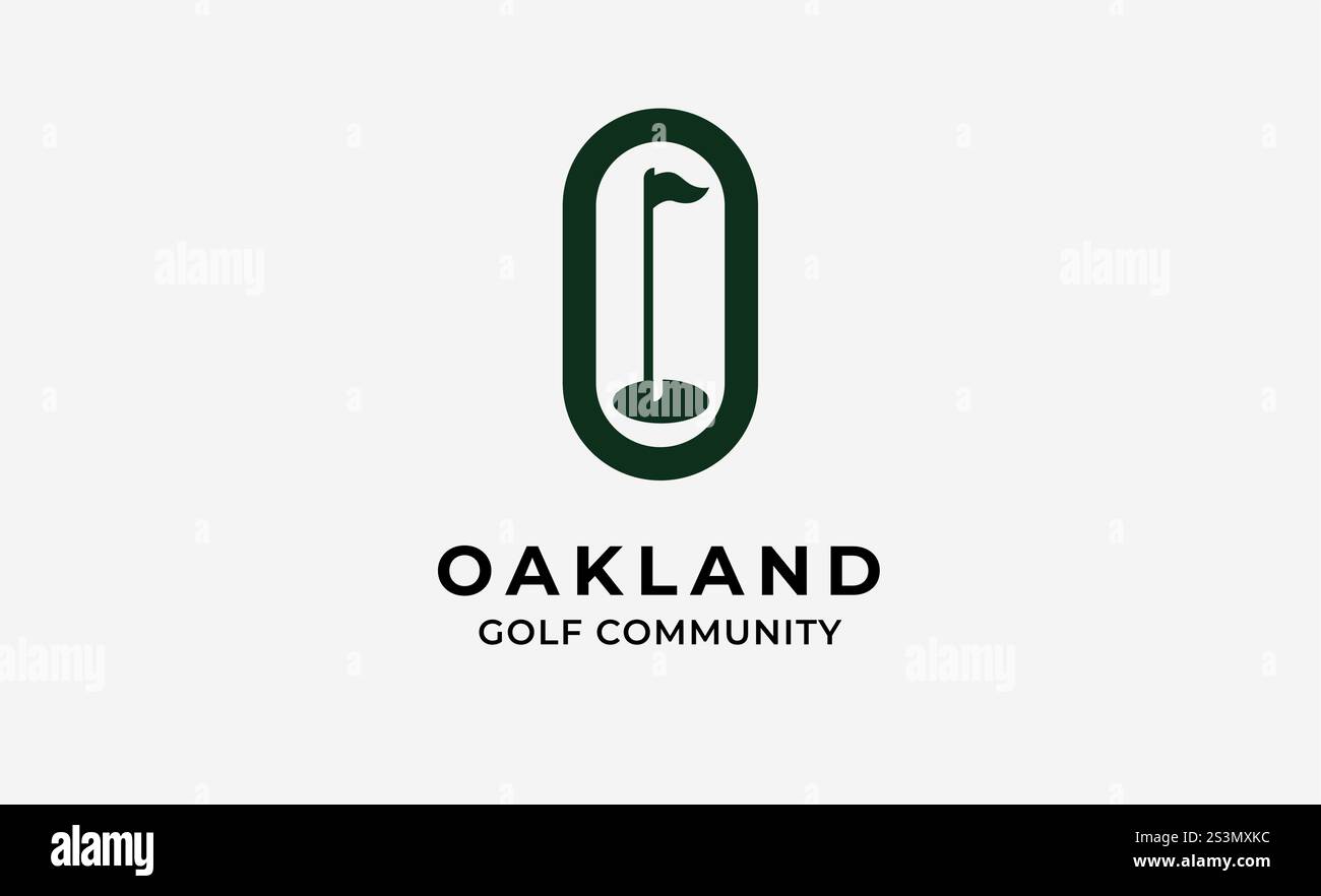 Monogram logo design initial O and Golf. Golf ball, golf stick and ...
