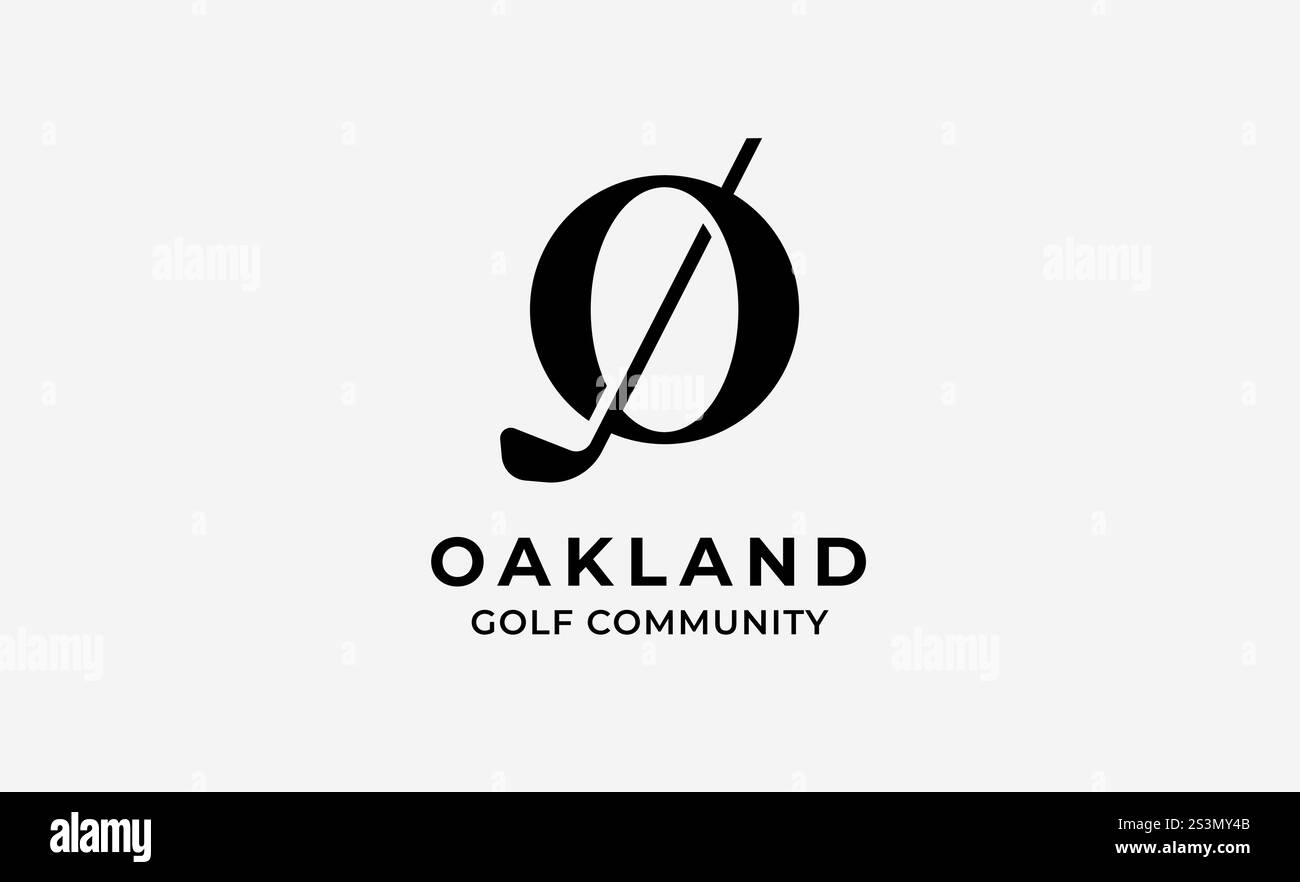 Monogram logo design initial O and Golf. Golf ball, golf stick and ...