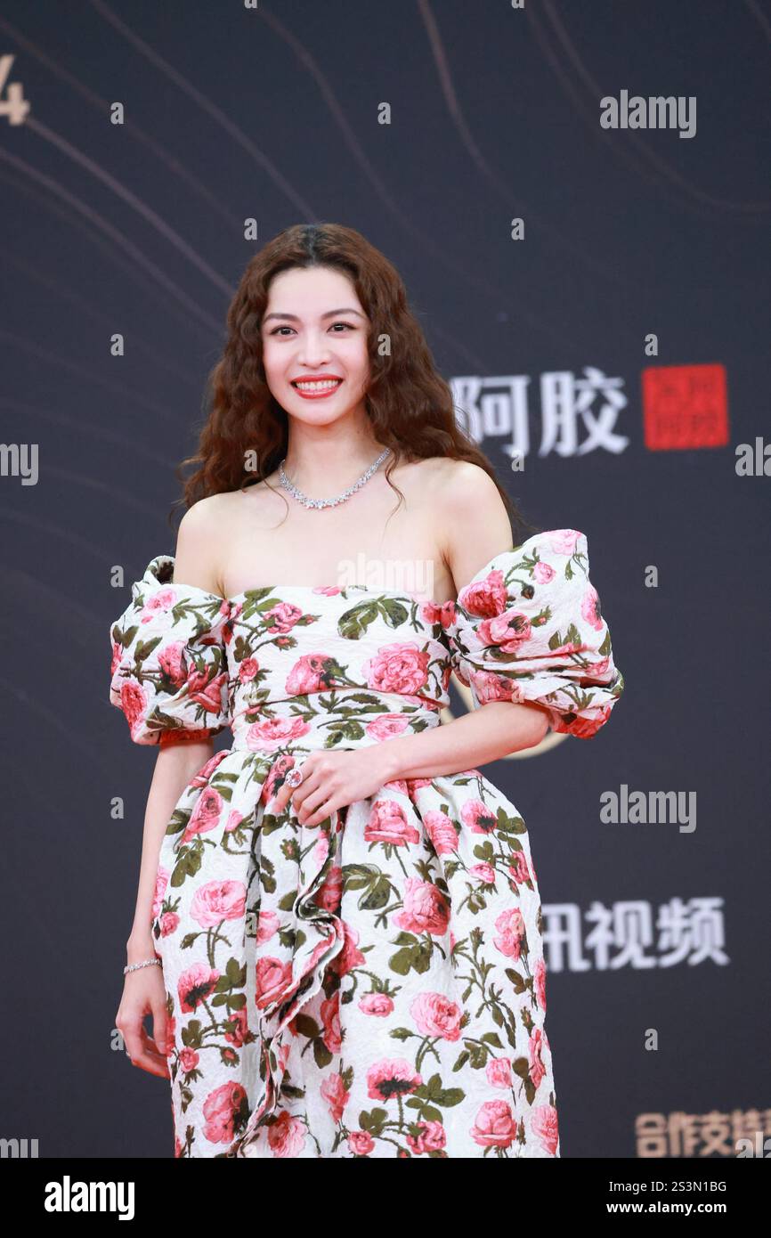 Chinese actress Zhong Chuxi attends an activity in Macao, China, 4 ...