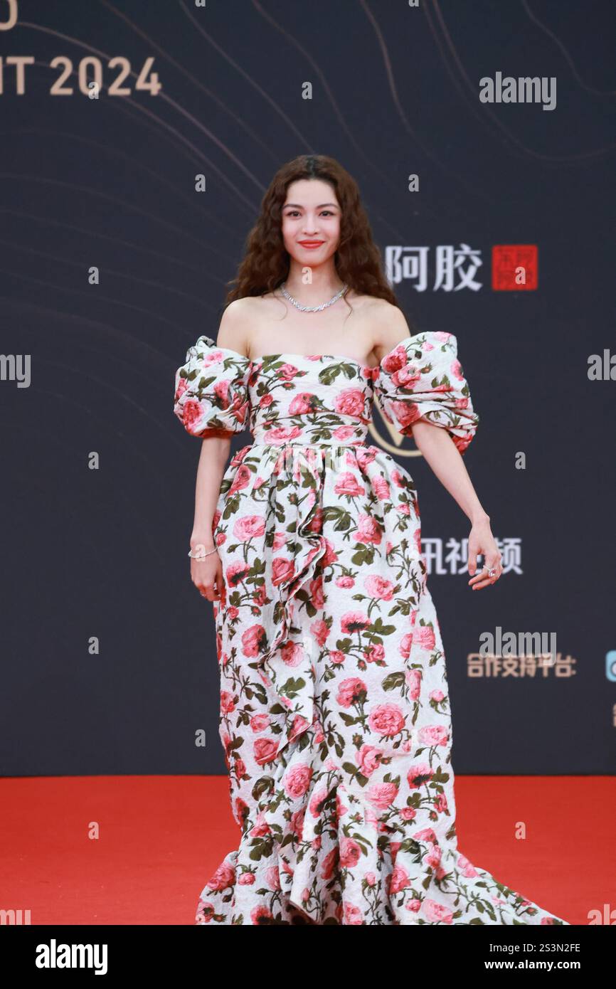 Chinese actress Zhong Chuxi attends an activity in Macao, China, 4 ...
